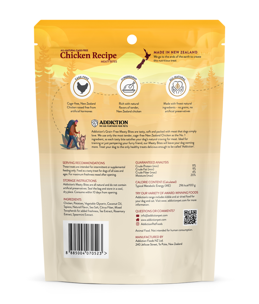 Addiction Chicken Recipe Meaty Bites Dog Treats – The Paw Store
